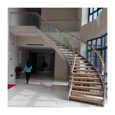 China Timber treads curved stairs for deck Darwin curved stairway uk for sale