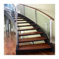 China Timber Curved Wooden Staircase Treads Staircases Building Circular Stairway for sale