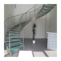China Customized tmepered glass curved rubber stair nosing custom curved stairway for sale
