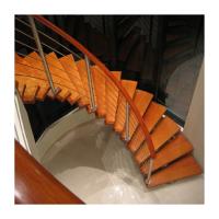 China Tread Curved Wooden Staircase At Bottom Customized Modern Arc Stair for sale