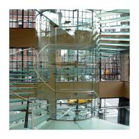 China New type pvb laminated glass floating curved staircase build curved deck stairway for sale
