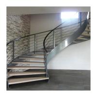 China Solid timber steps curved steel stairs Argentina arch stairway design for sale