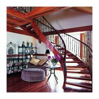 China Timber tread house plans with curved staircase Marshall Islands stairway curve for sale