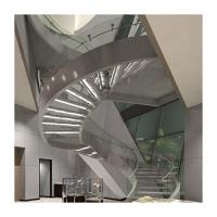 China Timber tread house plans with curved staircase Marshall Islands stairway curve for sale