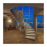 China Timber tread house plans with curved staircase Marshall Islands stairway curve for sale