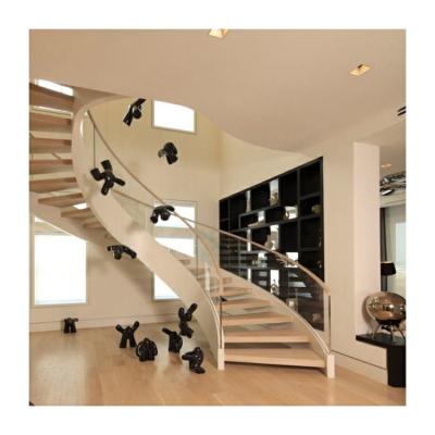 China Solid timber steps curved deck stairs plans Ecuador arch stairway for sale