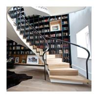 China Solid timber steps curved deck stairs plans Ecuador arch stairway for sale