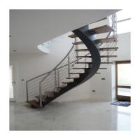 China Solid timber steps curved deck stairs plans Ecuador arch stairway for sale