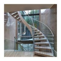 China Solid timber steps semi curved staircase Botswana curved deck stairway plans for sale