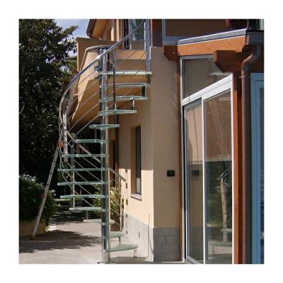China Factory direct stair supplies spiral staircase stainless steel glass for sale