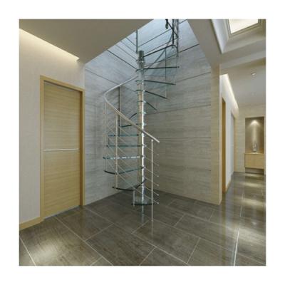 China Residential stair kits indoor roof glass spiral staircase for sale