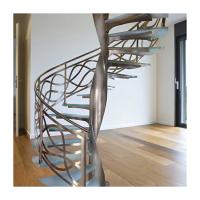 China Manufacturer supply mild steel stair stringer glass large spiral staircase for sale