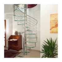 China Factory price winding staircase glass steps steel spiral stairs for sale