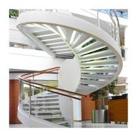 China Manufacturer supply stainless steel staircase designs indoor glass spiral stairs for sale