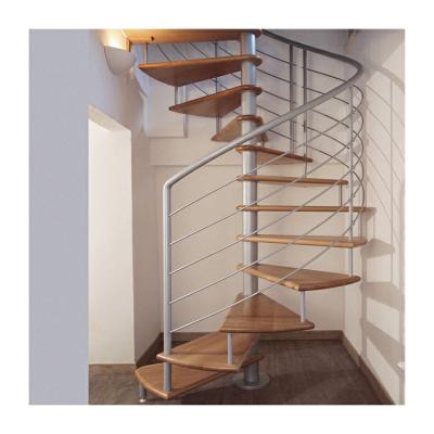 China Uesd in office removable spiral stairs oak wood stairs steps spiral staircase for sale