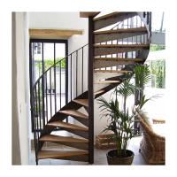 China Uesd in office removable spiral stairs oak wood stairs steps spiral staircase for sale
