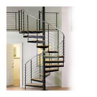 China Townhouse duplex house spiral stairs wooden steps and metal spiral staircase for sale