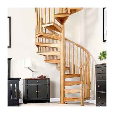 China Small space use various color wooden box step stair manufacture spiral staircase for sale