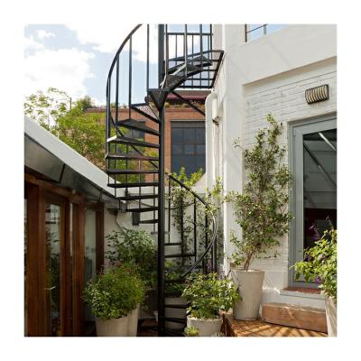 China Prefabricated outdoor metal stairs stainless steel staircase price Cheaper price wrought iron spiral for sale