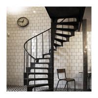 China Metal entrance stair cast iron stringer staircase design stainless steel spiral stairs for sale