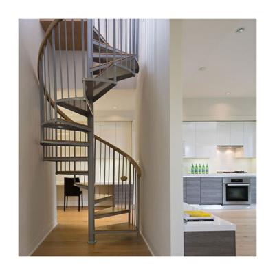 China Metal arc stairs iron staircase handrails galvanized steel spiral stair for sale