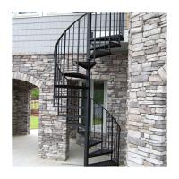 China Metal arc stairs iron staircase handrails galvanized steel spiral stair for sale