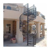 China Metal arc stairs iron staircase handrails galvanized steel spiral stair for sale