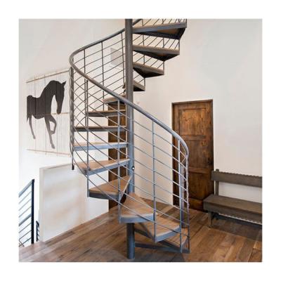 China Prefabricated metal stairs indoor cast iron staircase Model carbon steel spiral stairs for sale