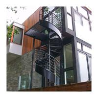 China Prefabricated metal stairs indoor cast iron staircase Model carbon steel spiral stairs for sale