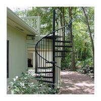 China Steel stair support wrought iron staircase models casting metal indoor spiral stairs for sale