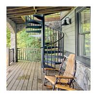 China Steel stair support wrought iron staircase models casting metal indoor spiral stairs for sale
