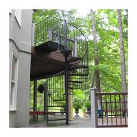 China Outdoor metal stair construction steel bracing exterior cast iron spiral staircase for sale