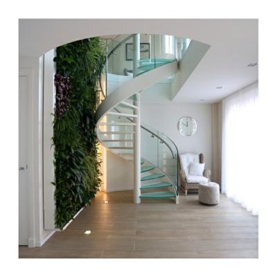 China 2023 Glass Treads Spiral Stair Steel Post Stringer Helix Staircase for sale