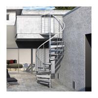 China 2023 Metal Treads Spiral Stair Stainless Steel Stringer Helix Staircase for sale