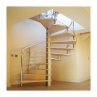 China Design for sale mild steel spiral stair wooden tread spiral staircase for sale