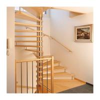 China Design for sale mild steel spiral stair wooden tread spiral staircase for sale