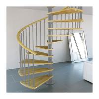 China Design for sale mild steel spiral stair wooden tread spiral staircase for sale