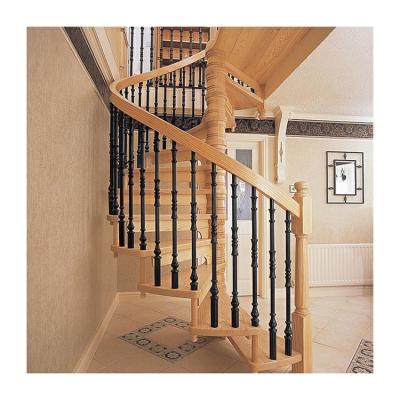 China Fantastic design european design wood stair banister bespoke spiral staircase for sale