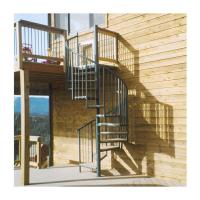 China Villa small steel wood stair design customized glass spiral staircase for sale
