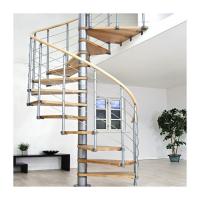 China Firm cable cable stairs steel wood tread indoro spiral staircase for sale