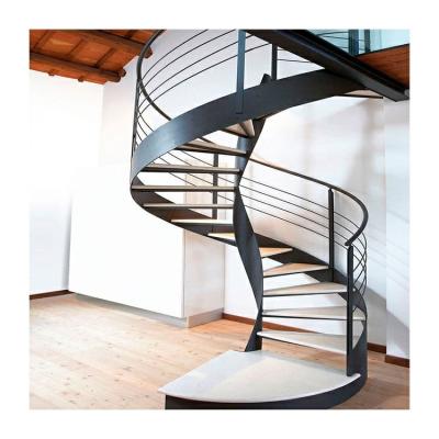China Used steel beams diy different color wood box tread house sapce saving spiral staircase for sale