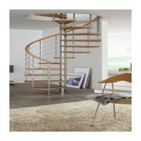 China Fantastic design walnut stair treads golden teak spiral staircase for sale