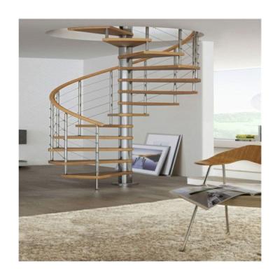 China Fantastic design walnut stair treads golden teak spiral staircase for sale