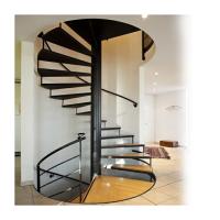 China Fantastic design walnut stair treads golden teak spiral staircase for sale