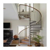 China Fantastic design walnut stair treads golden teak spiral staircase for sale