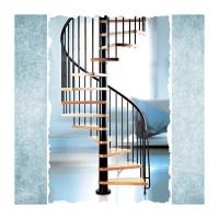 China Steel stringer rubber wood stair parts best selling spiral staircase for sale