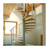 China Steel stringer rubber wood stair parts best selling spiral staircase for sale