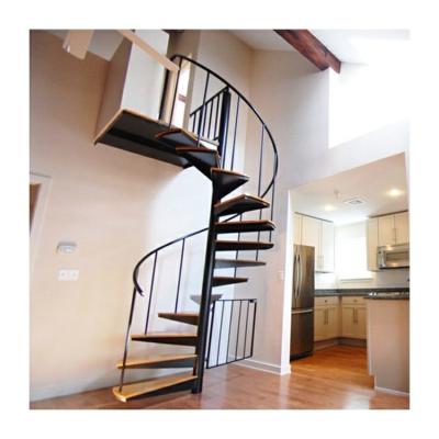 China Ready made house antique wood stair accessories spiral deck staircase for sale