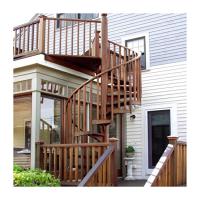 China Ready made house antique wood stair accessories spiral deck staircase for sale
