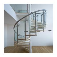 China Factory stainless steel wood baluster designs attic used spiral staircase for sale